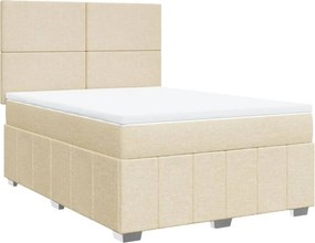 Box spring postel s matrací krémová 140x190 cm textil 3293961