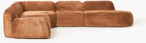 Modulární rohová XL pohovka z plyšového bouclé Wolke