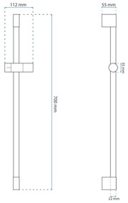 Rea příslušenství, sprchový sloup s držákem ruční sprchy 70cm, zlatá, REA-P5981