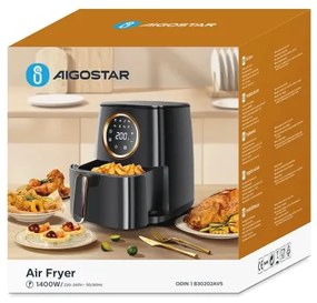 Aigostar - Horkovzdušná fritéza 1400W/230V 4,2l černá