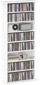 HOMCOM úložná jednotka na CD a DVD, multimediální úložná jednotka s 8 přihrádkami a 6 nastavitelnými policemi, maximální kapacita 360 CD/185 DVD a Bl…
