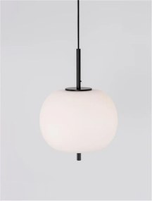 Nova Luce Závěsné svítidlo LATO černý kov a opálové sklo E27 1x12W