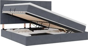 Postel s úložným prostorem a matrací Tmavě šedá 200 x 200 cm 3372052