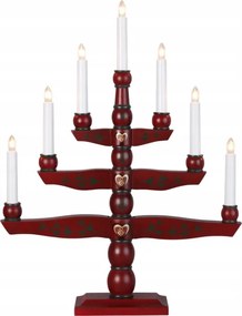 Dřevěný adventní svícen Tradition červený
