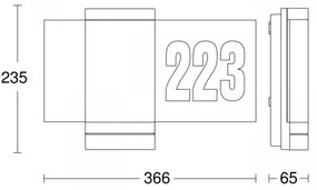 Steinel 067205 - LED Domovní číslo se senzorem L270SC LED/7,8W/230V IP44