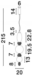 LED zlato-oranžovo-modré moderní svítidlo Obří