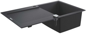 Grohe - Kompozitní dřez K500 s automatickým odtokem, 86x50 cm, granitová černá 31644AP0