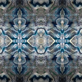 Šedo-modrá abstraktní obrazová vliesová tapeta  Z80076 Philipp Plein, Zambaiti Parati