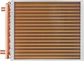 45,7 × 50,8 cm výměník tepla voda/vzduch 3řadý 9,5 mm měděné porty 242 žeber