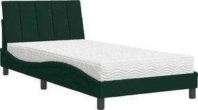 Postel s matrací Hanko tmavě zelená 100 x 200 cm samet 3208583