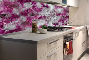DIMEX | Fototapeta do kuchyně Abstraktní fialová malba KI-180-284 | 180 x 60 cm | fialová, šedá