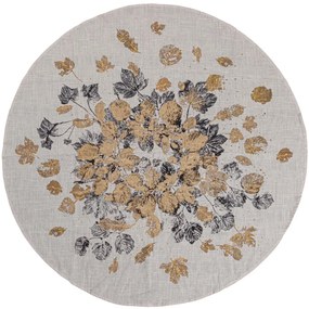 OnaDnes -20% Hoorns Bílý bavlněný ubrus s potiskem Golden 135 cm
