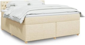 Box spring postel s matrací krémová 180x200 cm textil 3289071