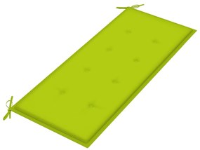 Lavice Batavia s jasně zelenou poduškou - 120 cm | masivní teak
