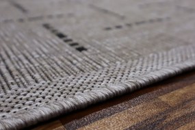 Devos Caby (DC Carpets), Kusový koberec FLOORLUX Silver/Black 20008 – na ven i na doma, 120x170, šedá, chodba / předsíň