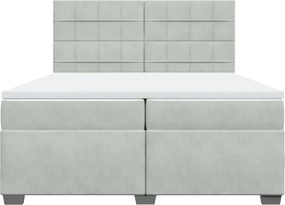 Box spring postel s matrací světle šedá 200x200 cm samet 3293302