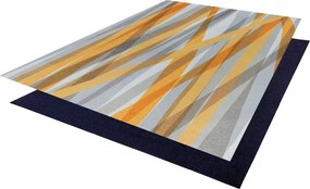 Flair Rugs, AKCE: 170x240 cm Kusový koberec Match Isabella Stripe Grey/Ochre, žlutá, chodba / předsíň