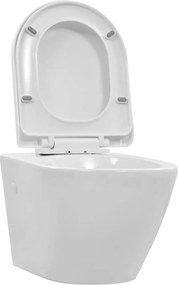 Závěsné WC bez okraje keramické bílé 145237