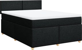 Box spring postel s matrací černá 160x200 cm textil 3286726