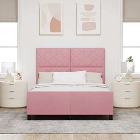 Postel s boxspringem s čelo Růžová 160 x 200 cm samet 3345022