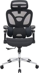 Kancelářská ergonomická židle PORTE II — síťovina, černá