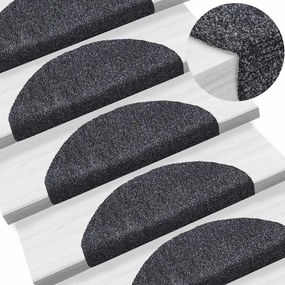Schodové rohože samolepicí 10 ks 65 x 21 x 4 cm tmavě šedé, půlkulaté, velké 149701