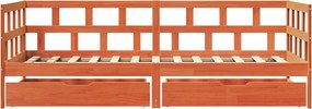 Válenda se zásuvkami bez matrace voskově hnědá 90x200 cm dřevo 3302089