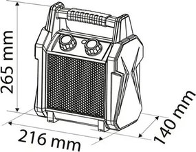 NEO TOOLS 90-060 / Keramický infra zářič (ohřívač) s ventilátorem / 20
