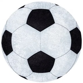 Dywany Łuszczów, Dětský kusový koberec Junior 51553.802 Football, 80x80 (průměr) kruh, vícebarevná, dětský pokoj