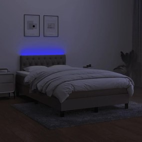 Box spring postel s matrací a LED taupe 120x190 cm textil 3270064