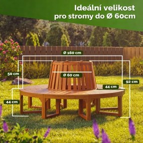 Zahradní lavička kolem stromu Ballu 160 cm - Eukalyptus