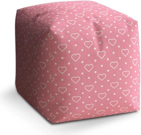 Sablio Taburet Cube Srdce a tečky - 60x60x60 cm