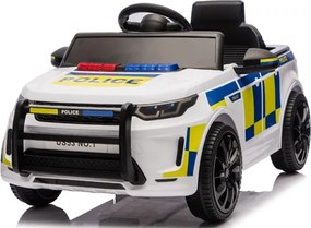 AIYAPLAY policejní elektrické auto pro děti 12 V, dálkové ovládání, bílé