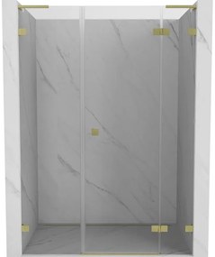 Mexen Lunar L sprchové dveře otočné pravé 130 cm, transparentní, zlaté kartáčované - 834SL-130-050-55-00-P