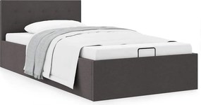 Rám postele s úložným prostorem tmavě šedý textil 90 x 200 cm 285570