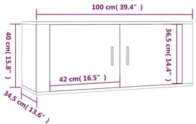 Nástěnná TV skříňka betonově šedá 100 x 34,5 x 40 cm