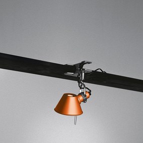 Artemide A010860 + 5 let záruka, přímý distributor Tolomeo Micro pinza, oranžová lampa s klipem, 1x46W E14, 20 cm