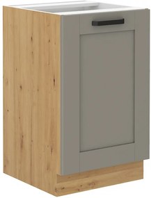 Kuchyňská skříňka LUNA 50 ZL 1F BB korpus: dub artisan, barva dvířek: světle šedá CLAY