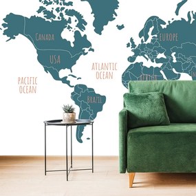 Samolepící tapeta moderní mapa světa - 150x100 cm