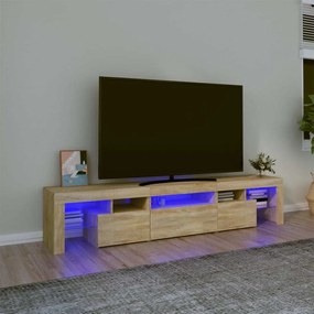 vidaXL TV skříňka s LED osvětlením 200x36,5x40 cm [3152810] Barva: dub sonoma
