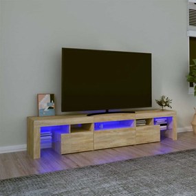 vidaXL TV skříňka s LED osvětlením 200x36,5x40 cm [3152810] Barva: Černá