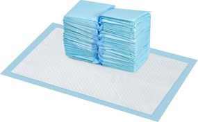 PawHut Podložky pro trénink domácích mazlíčků 100 kusů 45x30 cm 6-vrstvý design s rychleschnoucím povrchem a vodotěsnou ochranou Modrá | Aosom