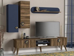 Casarredo - Komfort nábytek Televizní sestava MADONA ořech/modrá