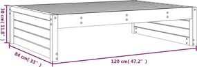 vidaXL Zahradní podnožka bílá 120 x 80 cm masivní borové dřevo [825753] Barva: Bílá borovice