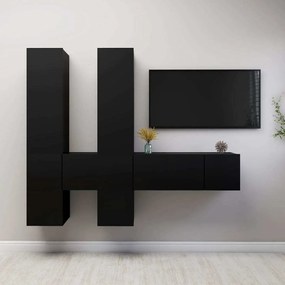 vidaXL 7dílný set TV skříněk kompozitní dřevo [3078823] Barva: Černá