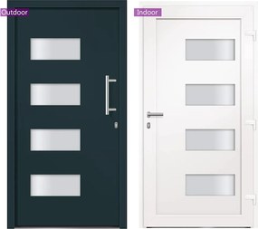 Vchodové dveře hliník a PVC antracitové 100 x 200 cm 3056824