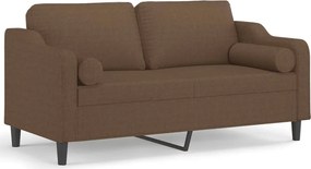 2místná pohovka s polštáři hnědá 140 cm textil 3200848
