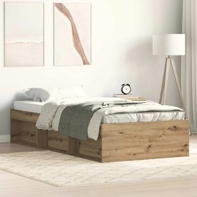 Rám postele bez matrace Řemeslnický dub Dřevěné konstrukce 3328826