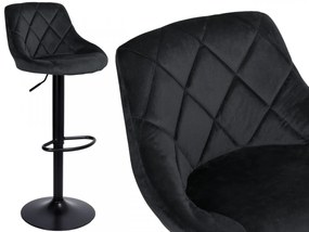 Barová židle CYDRO samet černá