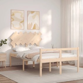 Postel s čelem pro seniory Small Double masivní dřevo 3195516